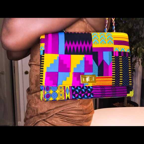 Olanma by TE | Bags | Ama Kente Ghana Print Chain Strap Shoulder Handbag | Poshmark